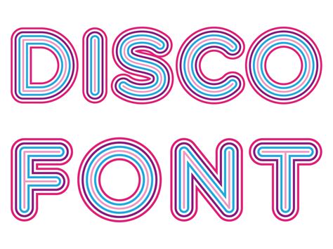 Retro Disco Font Letters With Rounded Lines Clipart Alphabet Ai Eps