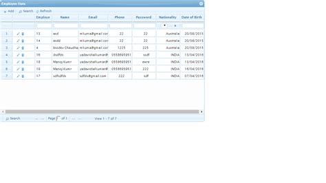 Development JqGrid With Inline Editing Deleting With Server Side With