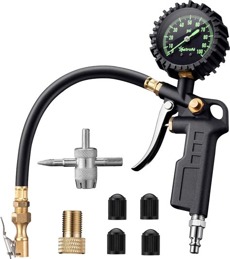 AstroAI Tire Inflator With Pressure Gauge 100 PSI Air Chuck And