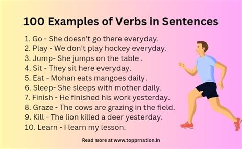 Examples Of Verbs In Sentences