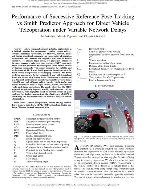 pdf performance of successive reference pose tracking vs smith predictor approach for direct