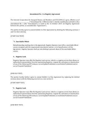 Fillable Online Notice Of Filing Of Amendment No 1 And Order