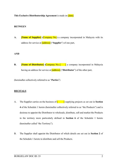Sample Letter Of Interest For Distributorship Of