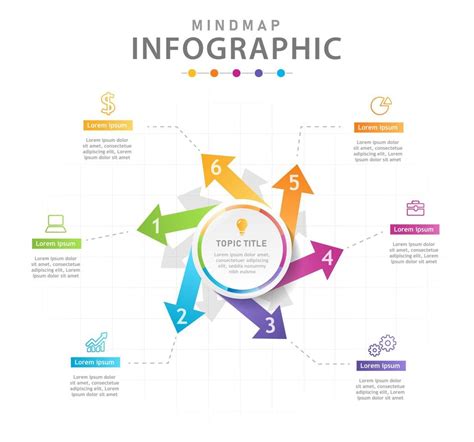 Infographic Template For Business 6 Steps Modern Mindmap Diagram With