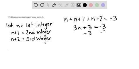 solved solve each number word problem find three consecutive integers whose sum is 3