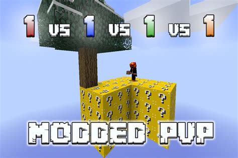 LUCKY BLOCK SKYWARS 1v1v1v1 MODDED PVP MODDED MINECRAFT W LandonMC