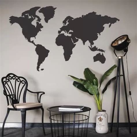 Cuadro Mapamundo Planisferio Madera Calada 140x70 Cm Mebuscar Argentina