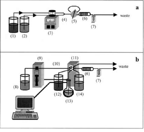 a the flow injection system b the sequential injection system 1 download scientific diagram