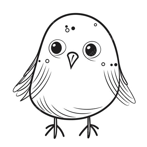 Desenho De Passarinho Fofo Páginas Para Colorir Esboço Vetor PNG