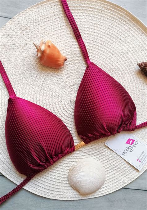 Biquíni Lacinho Fio Duplo Eden Vinho Rosa Verão