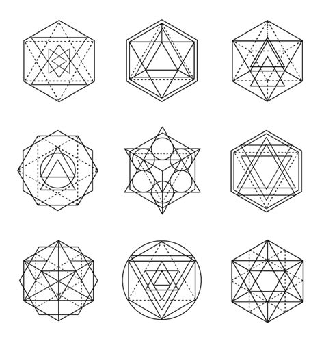 Conjunto de geometría sagrada Vector Premium