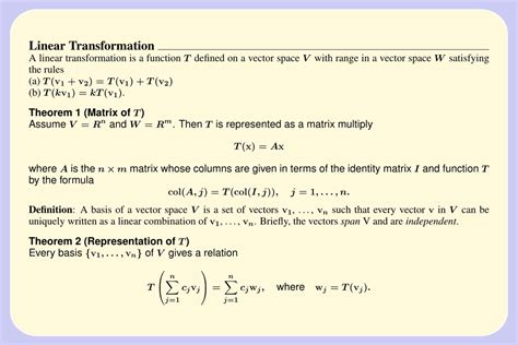 linear transformation