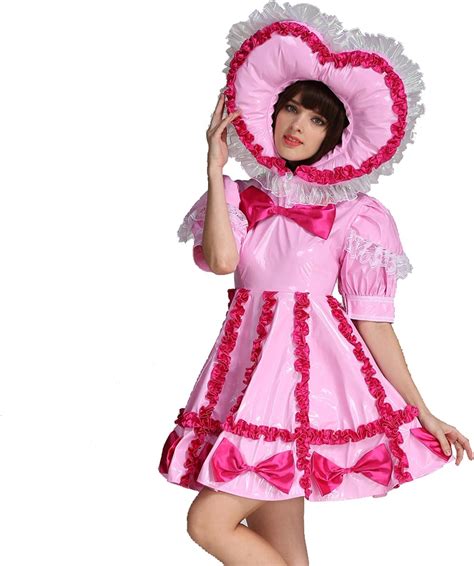 Buy GOceBaby Women Sissy Lockable Maid PVC Pink Dress Uniform Costume