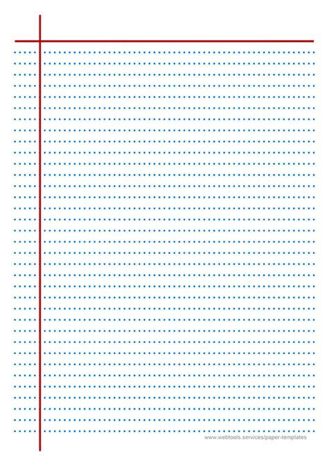 Webtools Dotted Blue Line Writing Paper Template With Horizontal