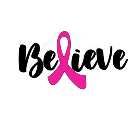 Believe Ribbon SVG Awareness Ribbon SVG Breast Cancer Svg Etsy