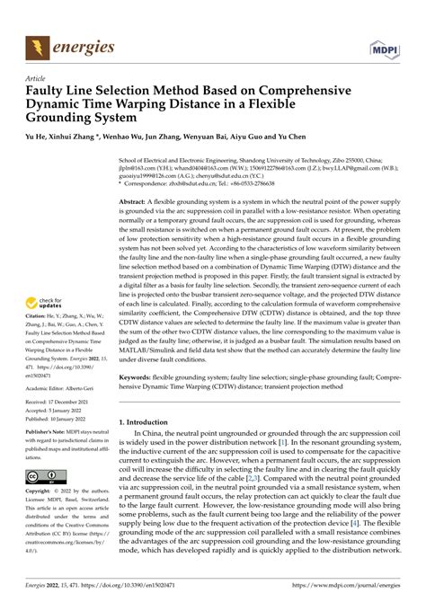pdf faulty line selection method based on comprehensive dynamic time warping distance in a