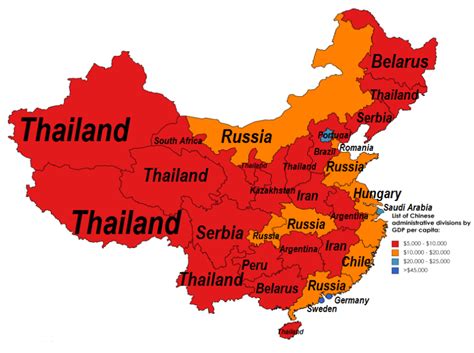 Chinese Administrative Divisions Compared To Countries With Similar Gdp