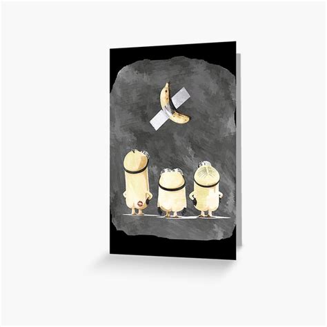 Three Minions Staring At The Maurizio Cattelan S Banana Taped To A