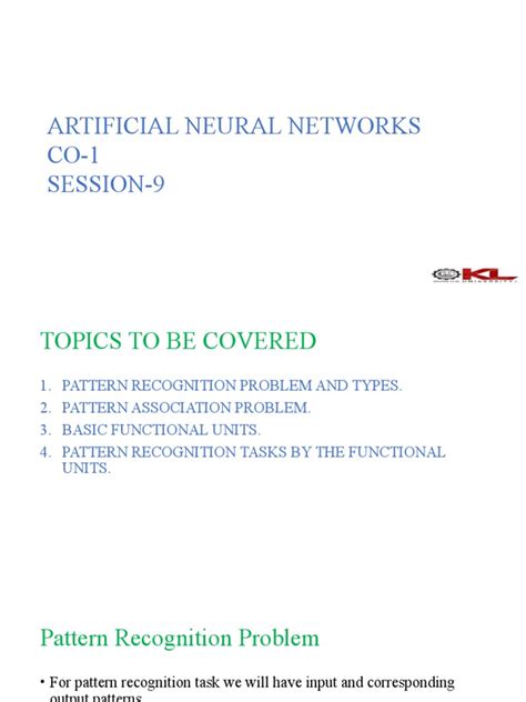 ann co2 session9 pdf artificial neural network pattern recognition