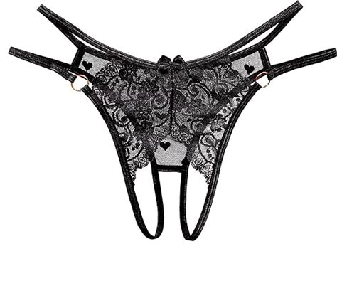 Crotchless Panties For Women Sexy Slutty Naughty Lingerie Lace Thongs Hollow Out