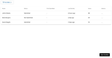 Table W Filter Options MUI Codesandbox