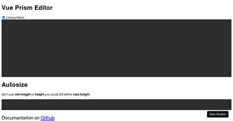 vue prism editor example codesandbox