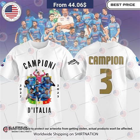 NEW SSC Napoli Campione D Italia 2023 Baseball Jerseys Shirtnation