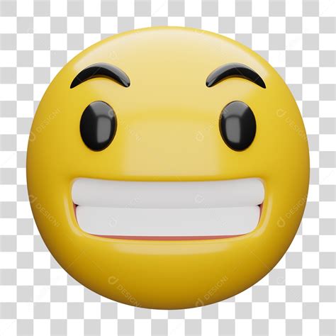 Emoji 3D Carinha Sorridente Olhos Sorridentes PNG Transparente