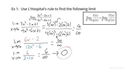 How To Use L Hospital S Rule To Evaluate The Limits Of The