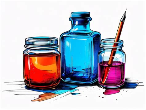 Premium Vector Set Of Watercolor Paints And Brushes Set Of Watercolor