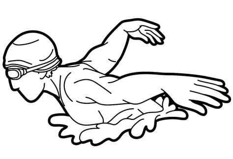 Coloriage Natation Pour les Enfants télécharger et imprimer gratuit