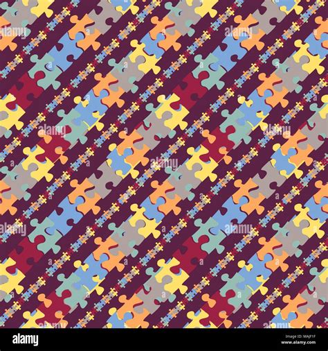 Seamless Repeating Pattern Consisting Of Puzzles Stock Vector Image