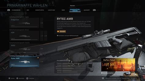 CoD Modern Warfare Rytec AMR Aufsätze Werte und Loadout