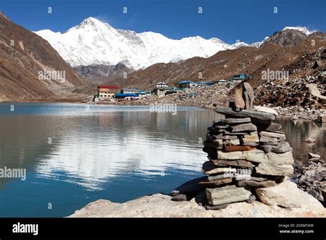 View Of Gokyo Lake And Village With Mount Cho Oyu Gokyo Trek Trek To