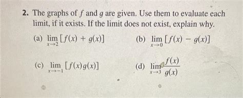 Solved 2 The Graphs Of F And G Are Given U