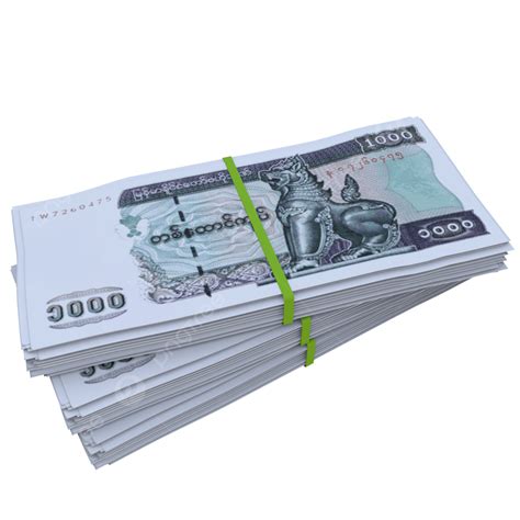1000 Myanmar Kyat Stack Pile Myanmar Kyat Stack Pile Myanmar Kyat