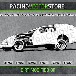 Dirt Track Modified Race Car Highly Detailed Image In Svg Ai Eps
