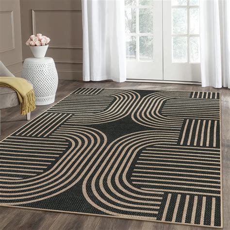 Amazon Lahome Modern Geometric Outdoor Easy Jute Rug 5x7 Patio