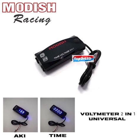 Jual Voltmeter Motor Dan Jam Digital 2 In 1 Voltmeter Amper Aki Jam