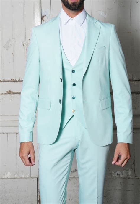Costume mariage vert pale 3 pièces pour homme Nice 06 PACA
