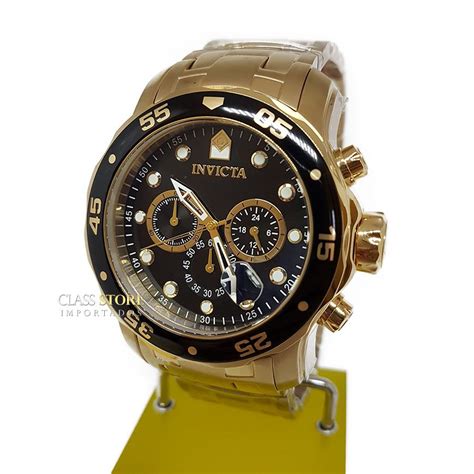 Relógio INVICTA Original Pro Diver 0072 Banhado a Ouro 18kt Cronógrafo