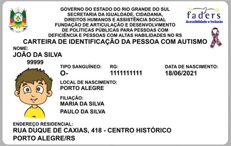 CIPTEA Carteira de Identificação da Pessoa TEA FADERS