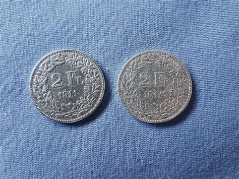 2 x 2 Franken Silbermünzen 1911 1914 ab nur 1 00 Fr Kaufen auf