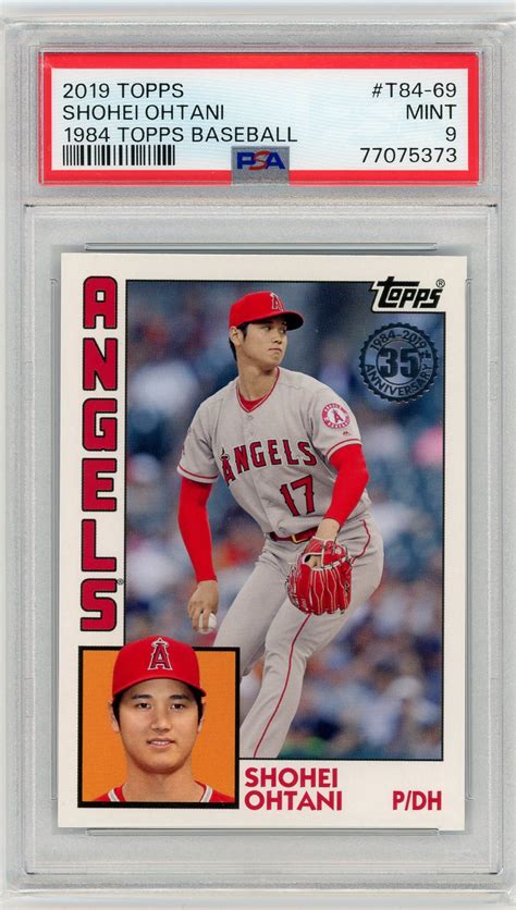 2019 Topps Shohei Ohtani T84 69 PSA 9 1984 Topps Baseball Design Non