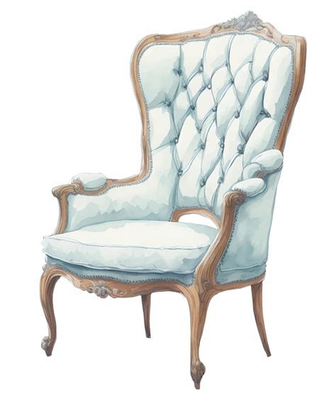 Silla acuarela ilustración Vector Premium