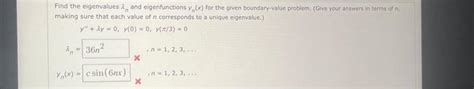 solved find the eigenvalues λn and eigenfunctions yn x for