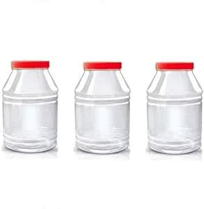 CENNET Lot de 3 bocaux de rangement ronds en plastique avec couvercle à