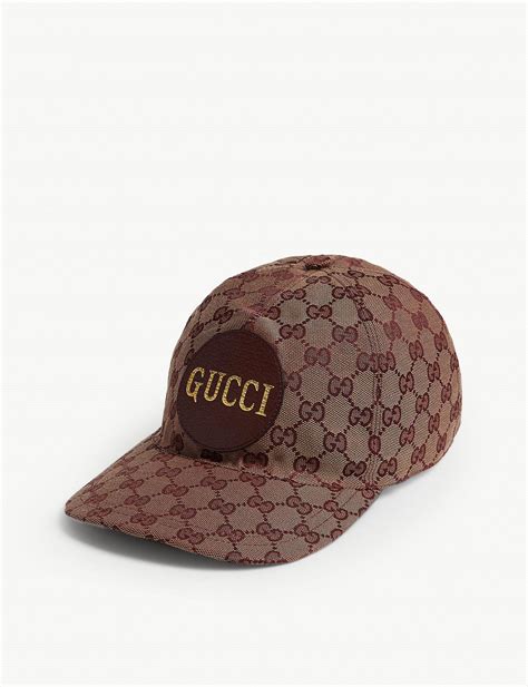 Gucci Logo Print Canvas Baseball Cap In Red For Men Lyst