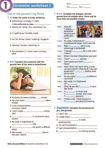 Metro Level 3 Worksheet Samples