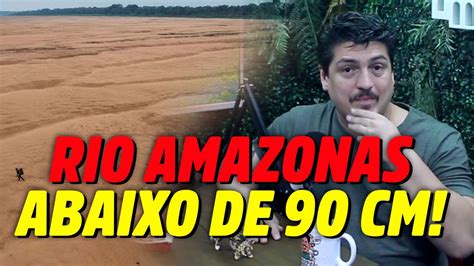 Rio Amazonas está abaixo de 90 cm e segue baixando Confira o antes e
